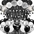 Amazon.com: Black and White Birthday Party Decorations,Happy Birthday ...