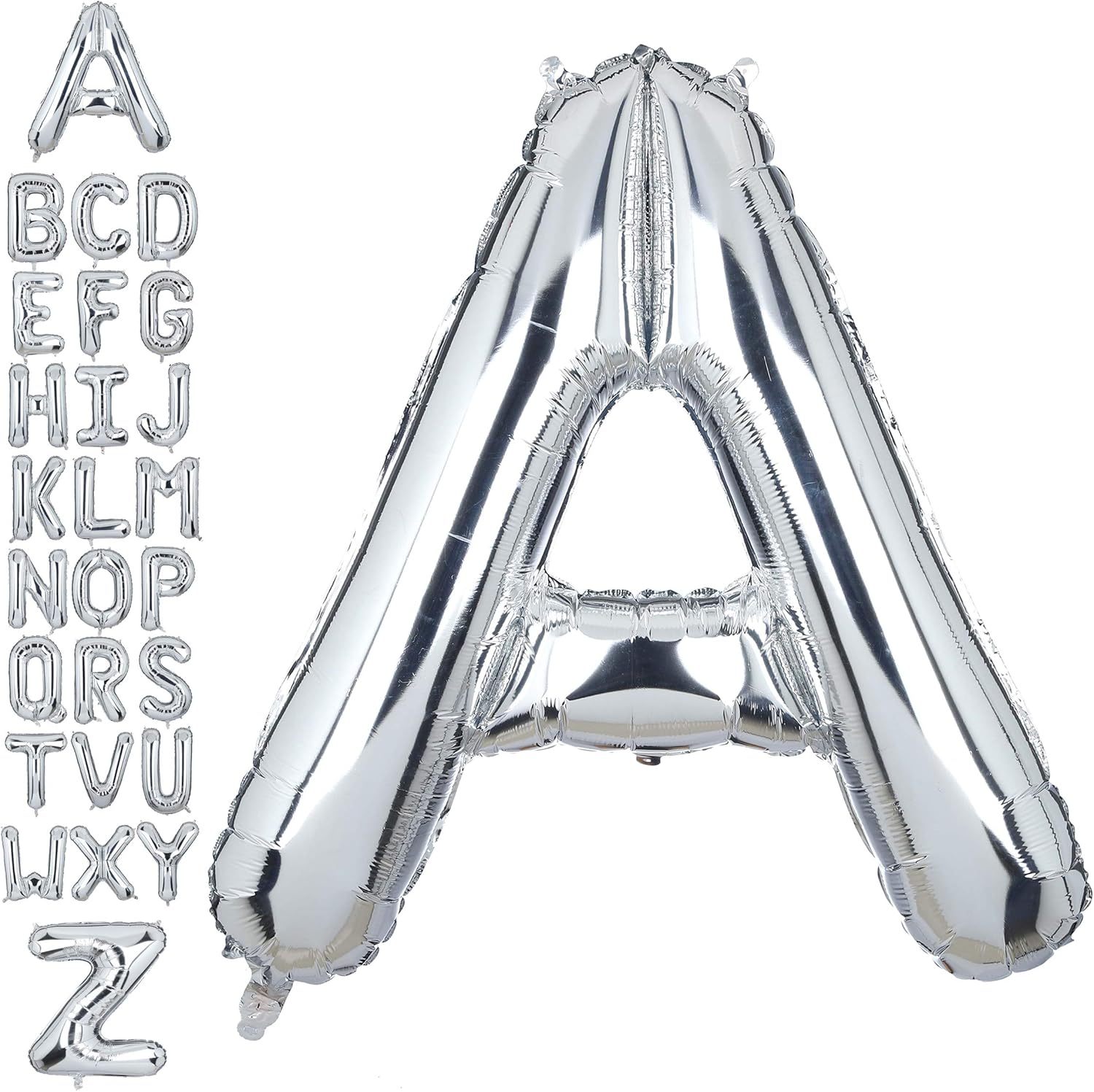 40 Inch Giant Silver Letter A Foil Helium Balloons Big Single Mylar ...
