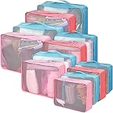 Amazon.com: Silkfly 12 Pcs Packing Cubes for Suitcase Travel Luggage Bags Bulk Mesh Organizer ...