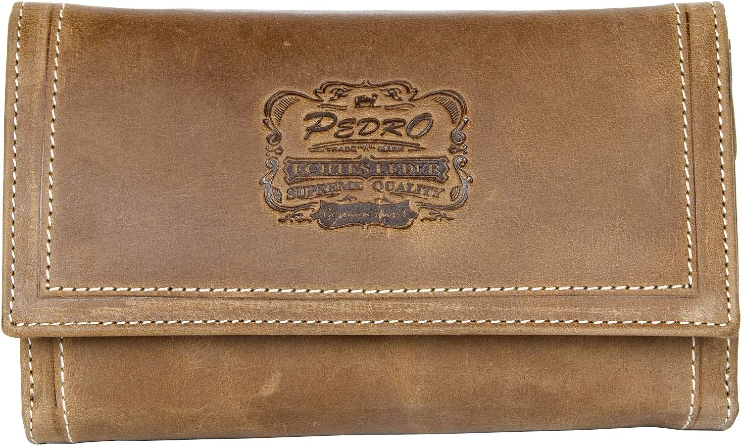 Glazed genuine leather wallet Pedro whole made of a strong leather ...