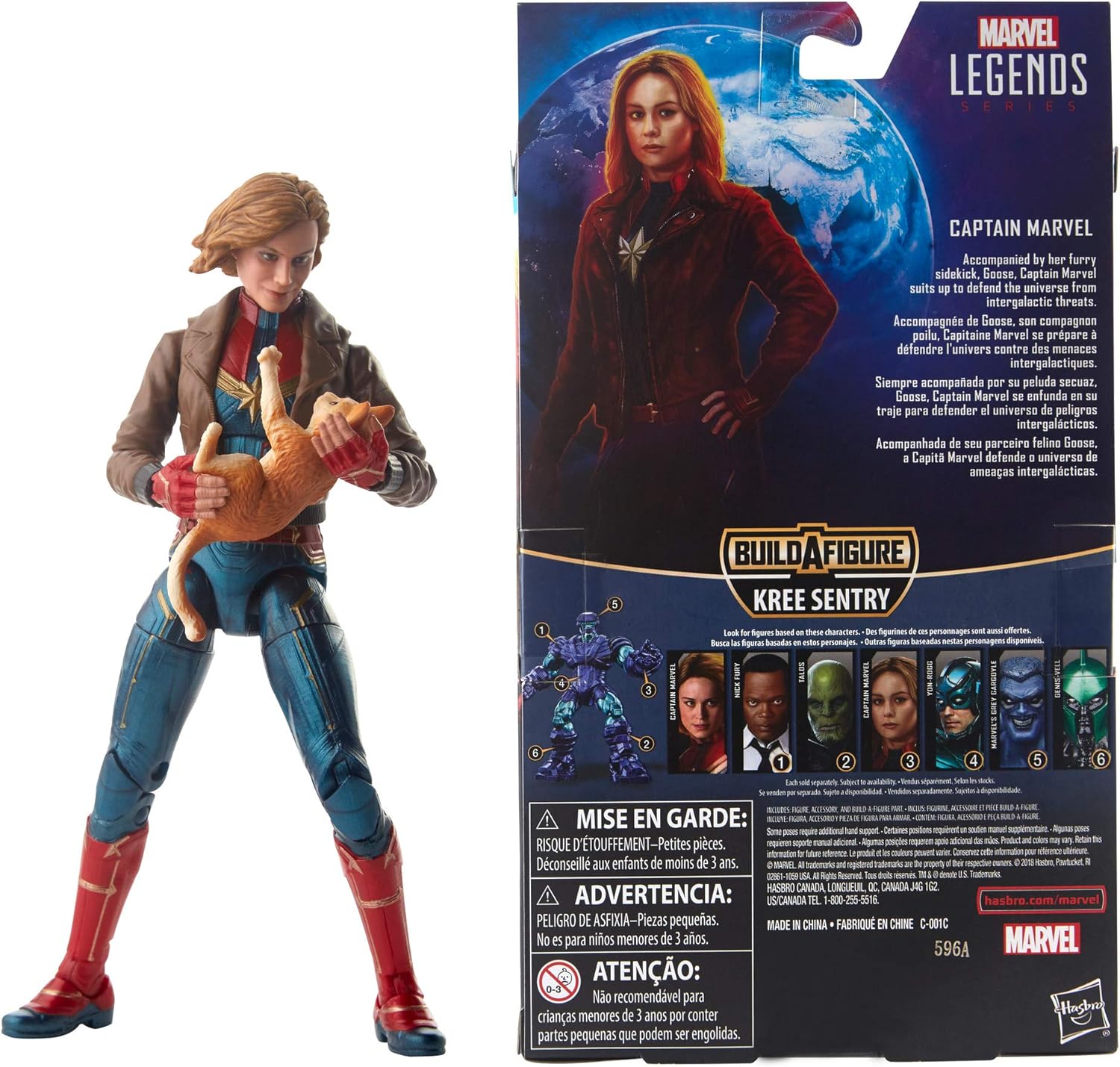 Marvel Captain Marvel 6-inch Legends Captain Marvel in Bomber Jacket ...
