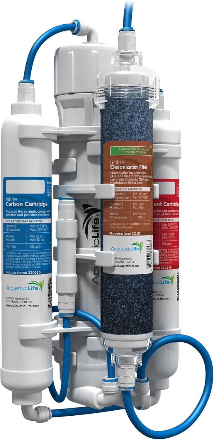 Aquatic Life RO Buddie Four Stage Reverse Osmosis System with Color ...