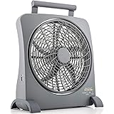 Amazon.com: Treva 10 inch Rechargeable Portable Fan Smart Power Air ...