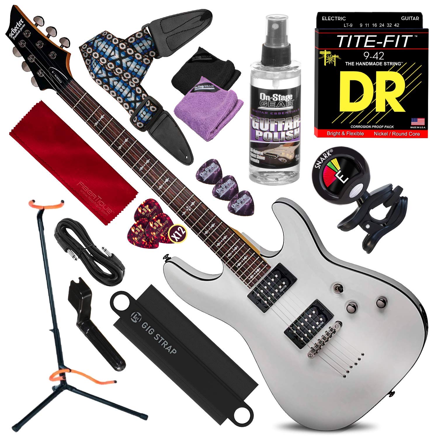 Schecter Omen 6 6 String Electric Guitar Vintage White With Guitar ...