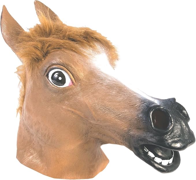 Amazon.com: Forum Novelties Brown Horse Deluxe Latex Farm Animal ...