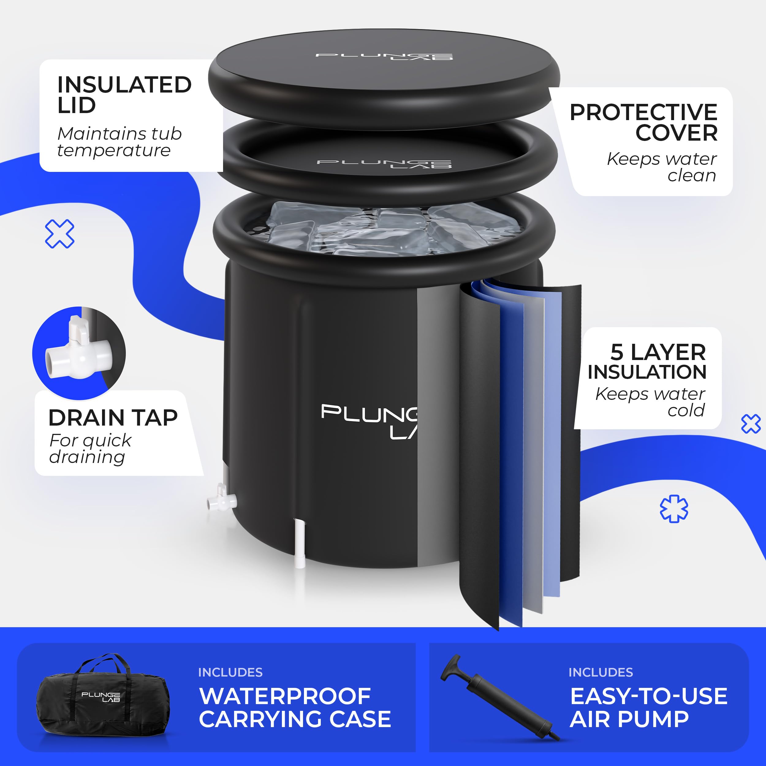 Mua Plunge Lab Cold Plunge Tub XL, Portable Ice Bath Tub for Athletes ...