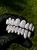 14K White Gold Gold Grillz Hip Hop Teeth Grills for Top Bottom Mouth 8 ...