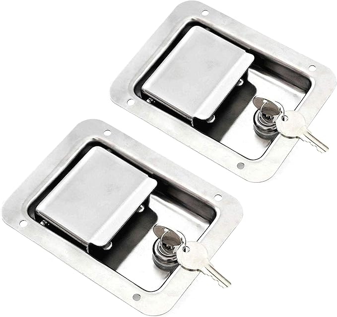 Agger 2 PackStainless Steel Paddle Slam Latch With Lock & Key: Amazon ...