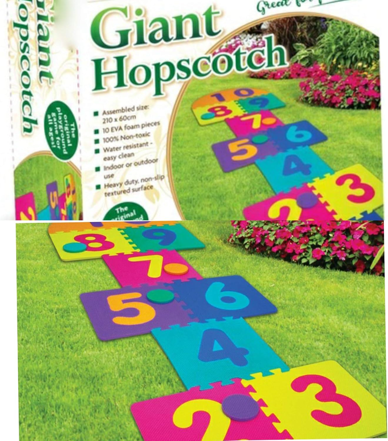ADEPTNA Heavy Duty Giant EVA Foam Hopscotch - Family Garden Games – The ...