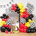 Amazon.com: Race Car Balloon Arch Garland Kit, Red Yellow Black Balloon ...