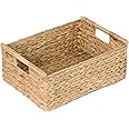 Amazon.com: VATIMA Extra Large Wicker Basket Rectangular with Wooden ...