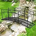 Amazon.com: Kinpaw 8FT Extra Large Garden Bridge, Upgrade Arc Walkway with 2 High Guardrails ...