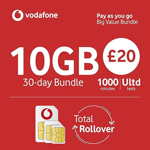 Vodafone Pay As You Go £20 Sim: Amazon.co.uk: Electronics