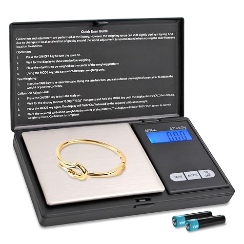 Smart Weigh SWS600 Elite Pocket Sized Digital Gram Scale,Jewelry Scale ...
