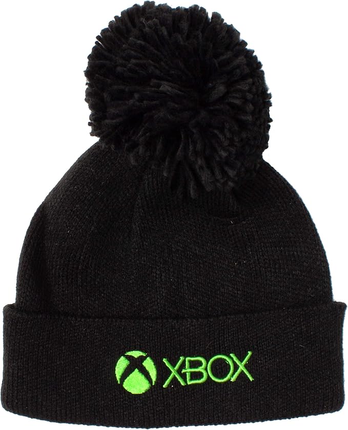 XBOX Kids Bobble Hat | Black Green Beanie Gamer Gift for Boys & Girls ...