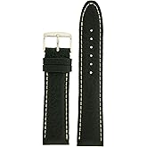 Amazon.com: Tech Swiss 20mm Padded Watch Band Genuine Leather Dark ...