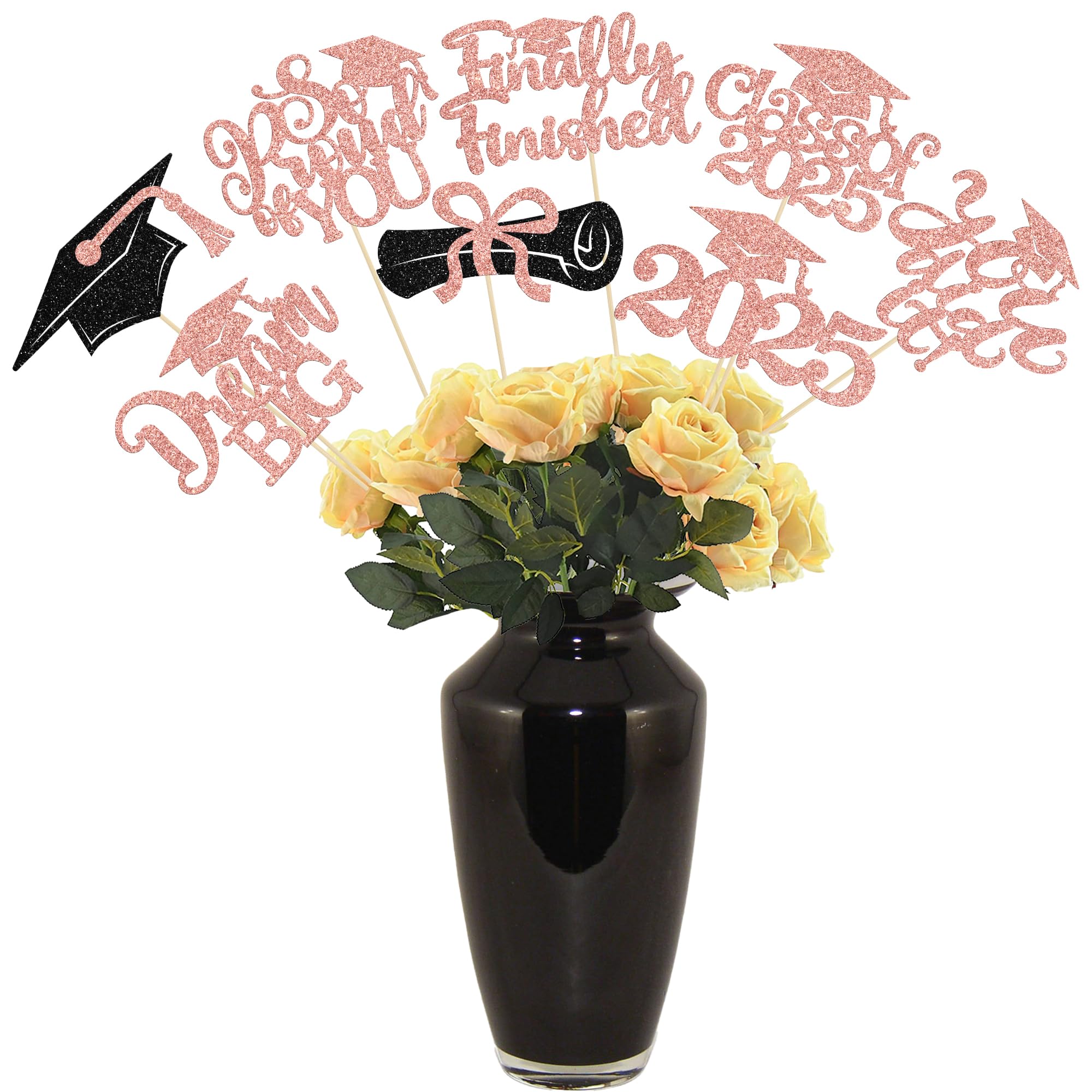Gyufise 16Pcs Prom 2025 Centerpiece Sticks Class of 2025 Table Flower ...