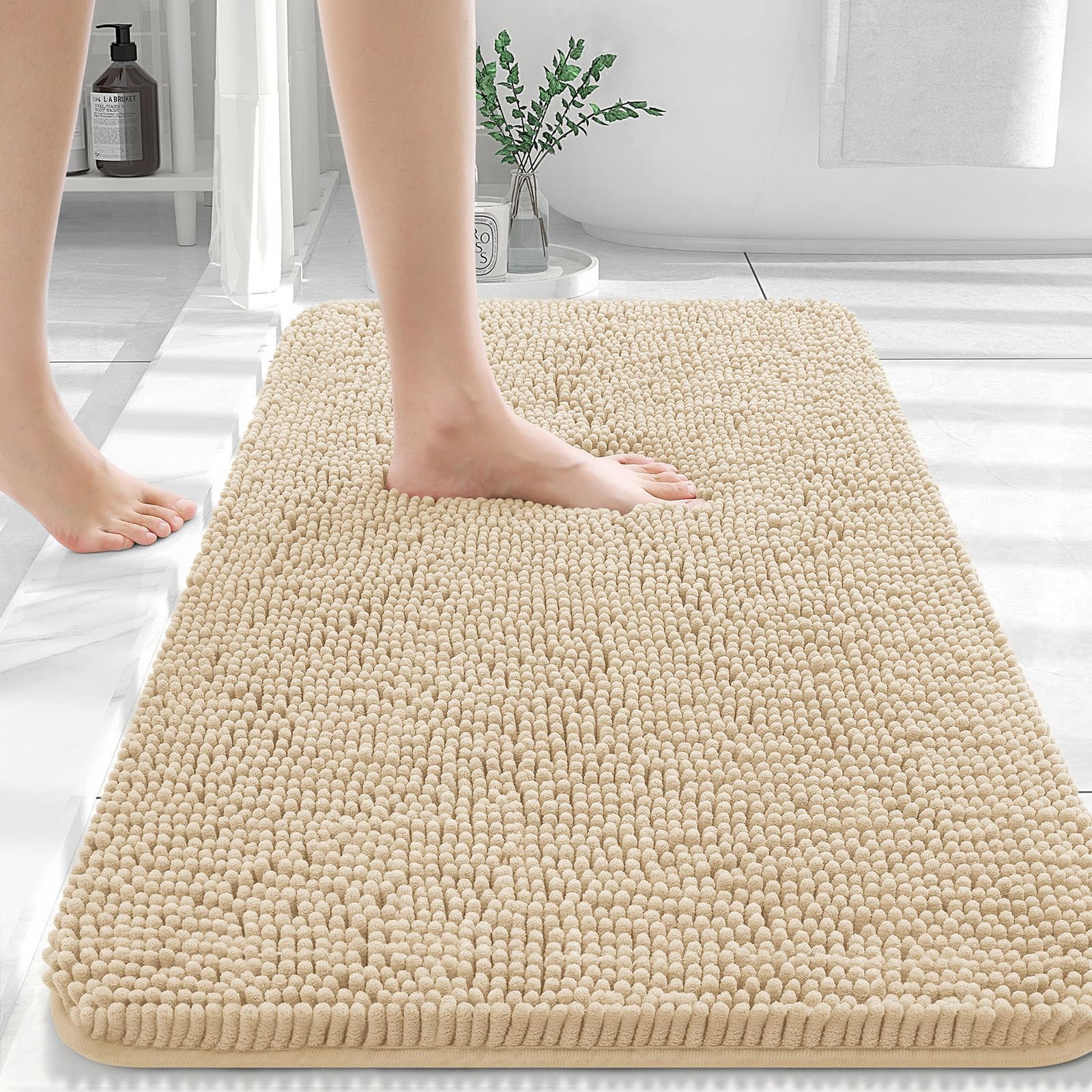 OLANLY Bathroom Rugs 30x20, Extra Soft Absorbent Chenille Bath Rugs ...