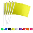 Amazon.com: Consummate 25 Pack Solid Yellow Flag Small Mini Plain ...