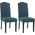 Amazon.com - High Back Fabric Upholstered Parsons Dining Chairs with ...