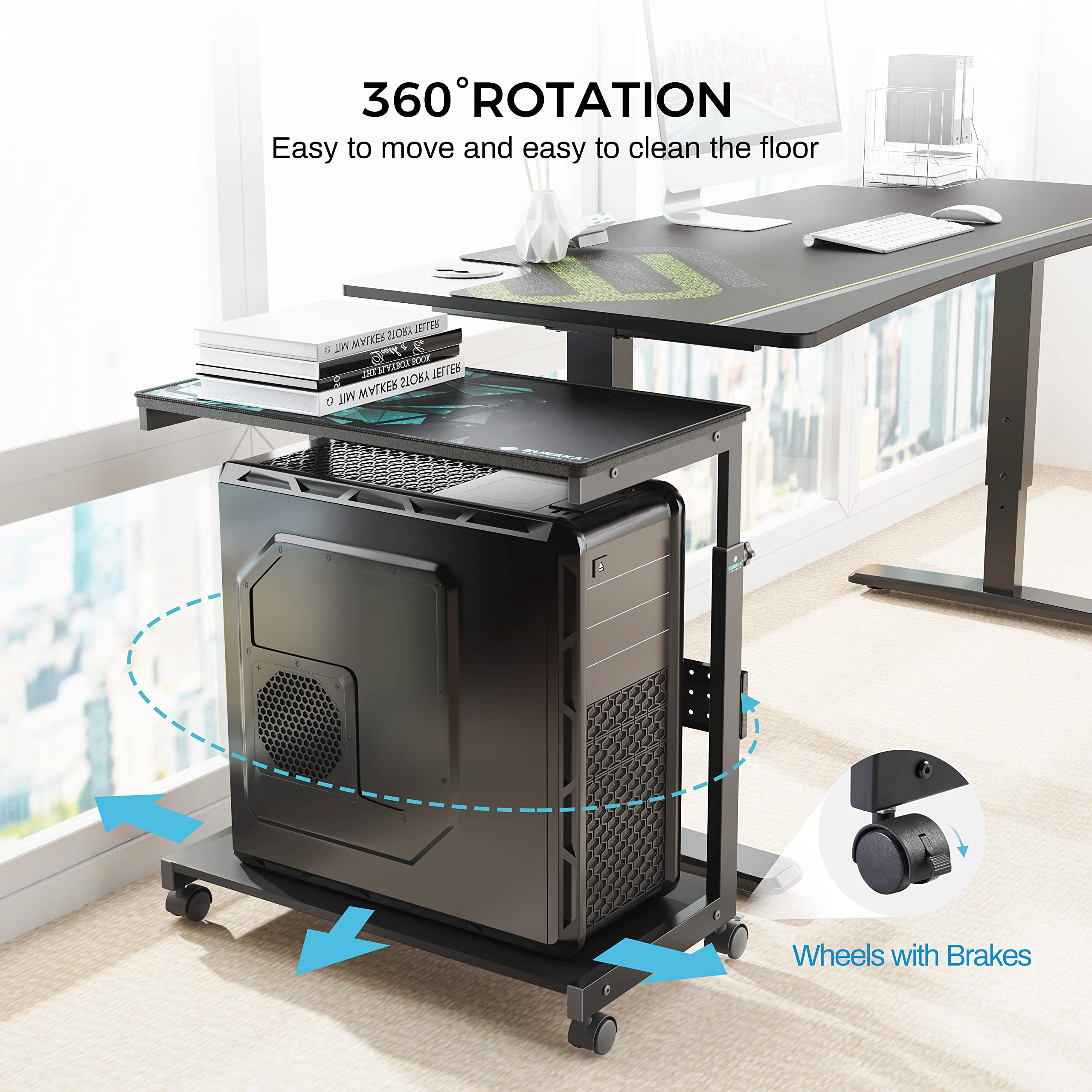 Mua EUREKA ERGONOMIC Height Adjustable Computer Tower Stand, 2-Tier ATX ...