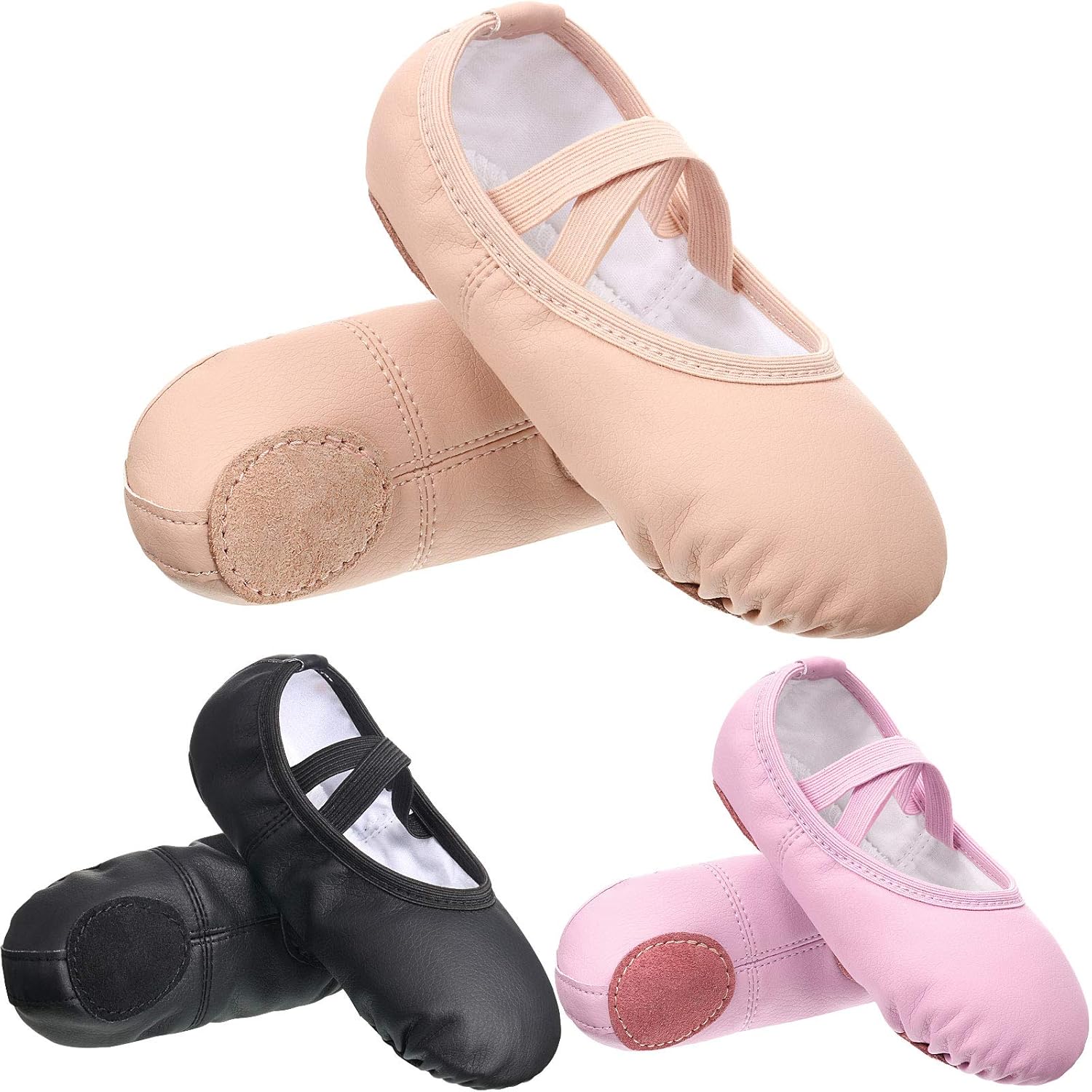 3 Pairs Girls Ballet Practice Shoes Ballet Shoe Yoga Shoes 3 Colors ...