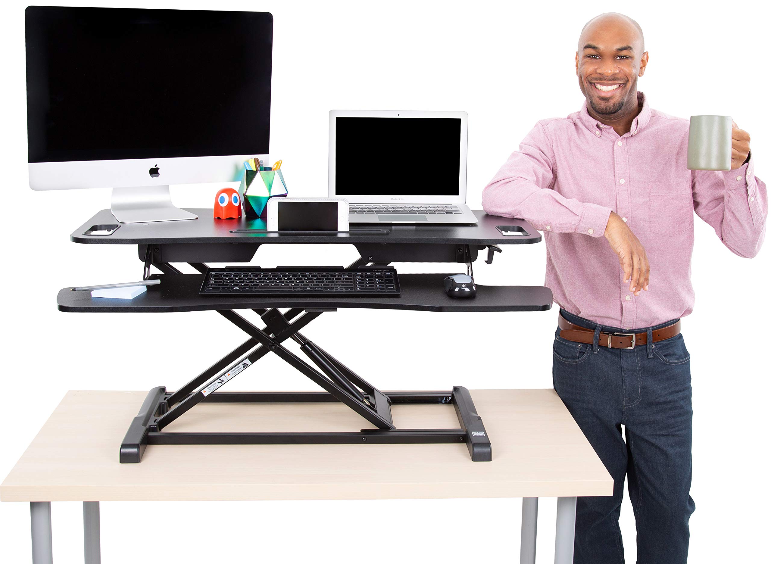 Flexpro Hero 37 Inch Standing Desk | 2 Level Standing Desk Converter ...