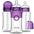 Amazon.com : Smilo Baby Bottle Set with Stage 0 Slow Flow Anti Colic ...