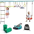 Ninja Slackline Backyard Obstacle Training Course - Kids Hanging Monkey ...