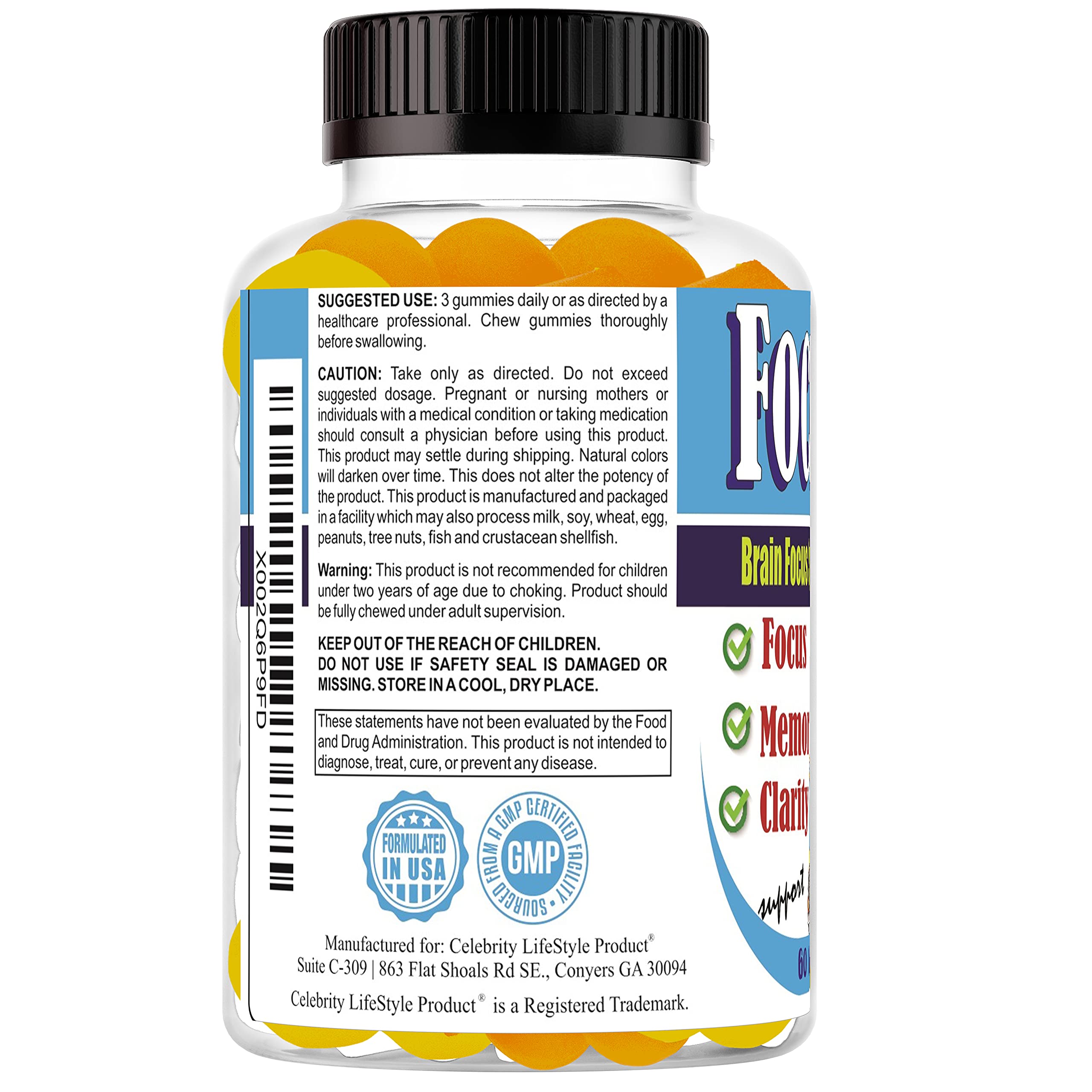 Mua Focus Kids Gummies for Kids Brain Focus Support Chewable Attention ...