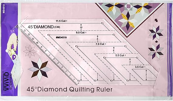 VViViD Clear Acrylic Plastic 45 Degree Diamond Shaped Template Quilting VViViD Clear Acrylic Plastic 45 Degree Diamond Shaped Template Quilting