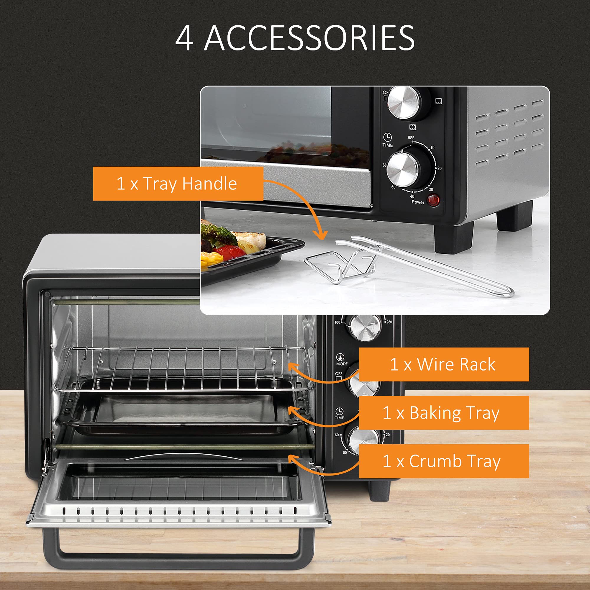 Mua HOMCOM Mini Oven, 16L Countertop Electric Grill, Toaster Oven with ...