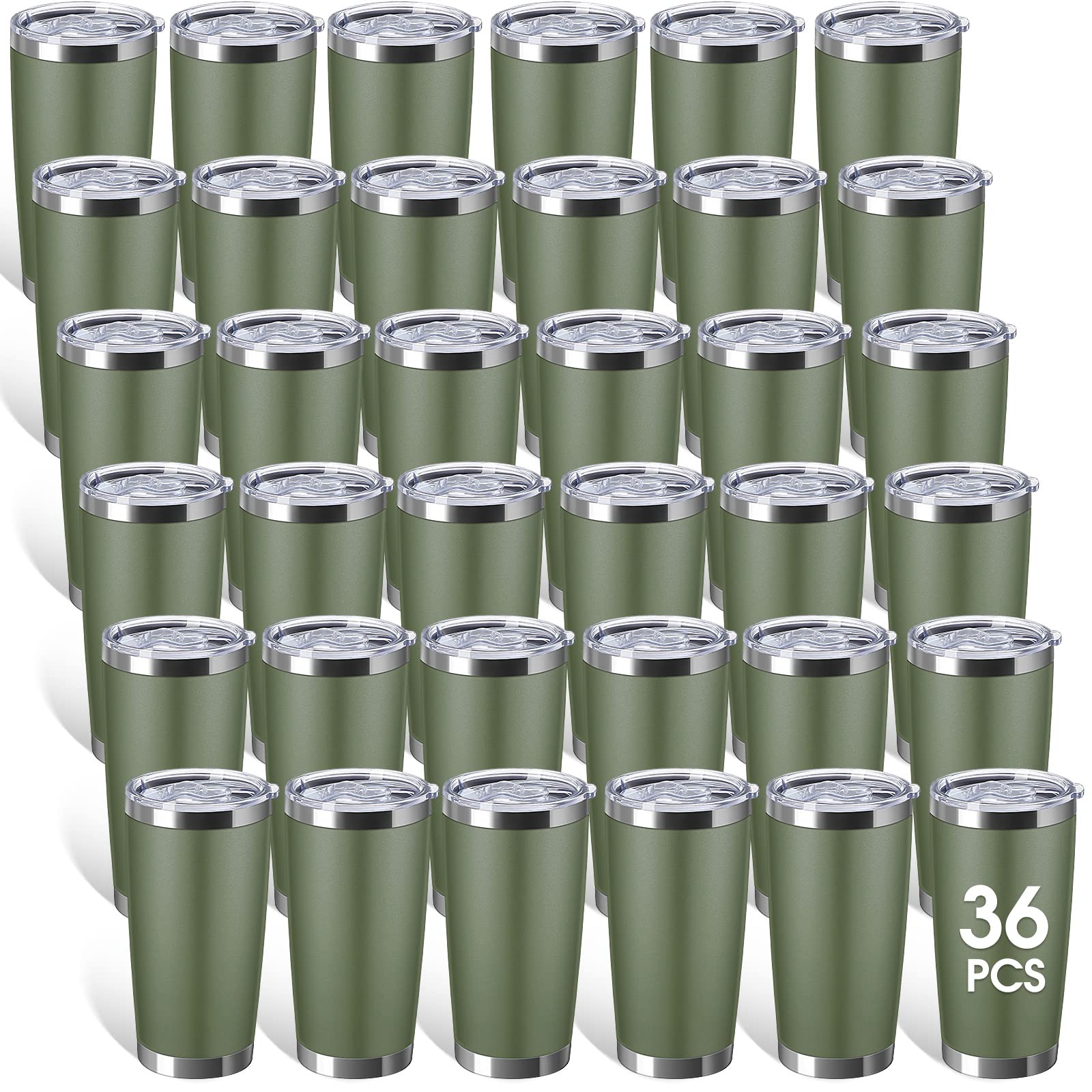 Sieral 36 Packs Stainless Steel Tumbler Bulk with Lid Vacuum Double ...