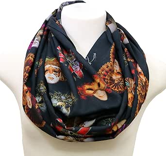 Handmade Venetian Masks black infinity scarf Mardi Gras at Amazon Women ...