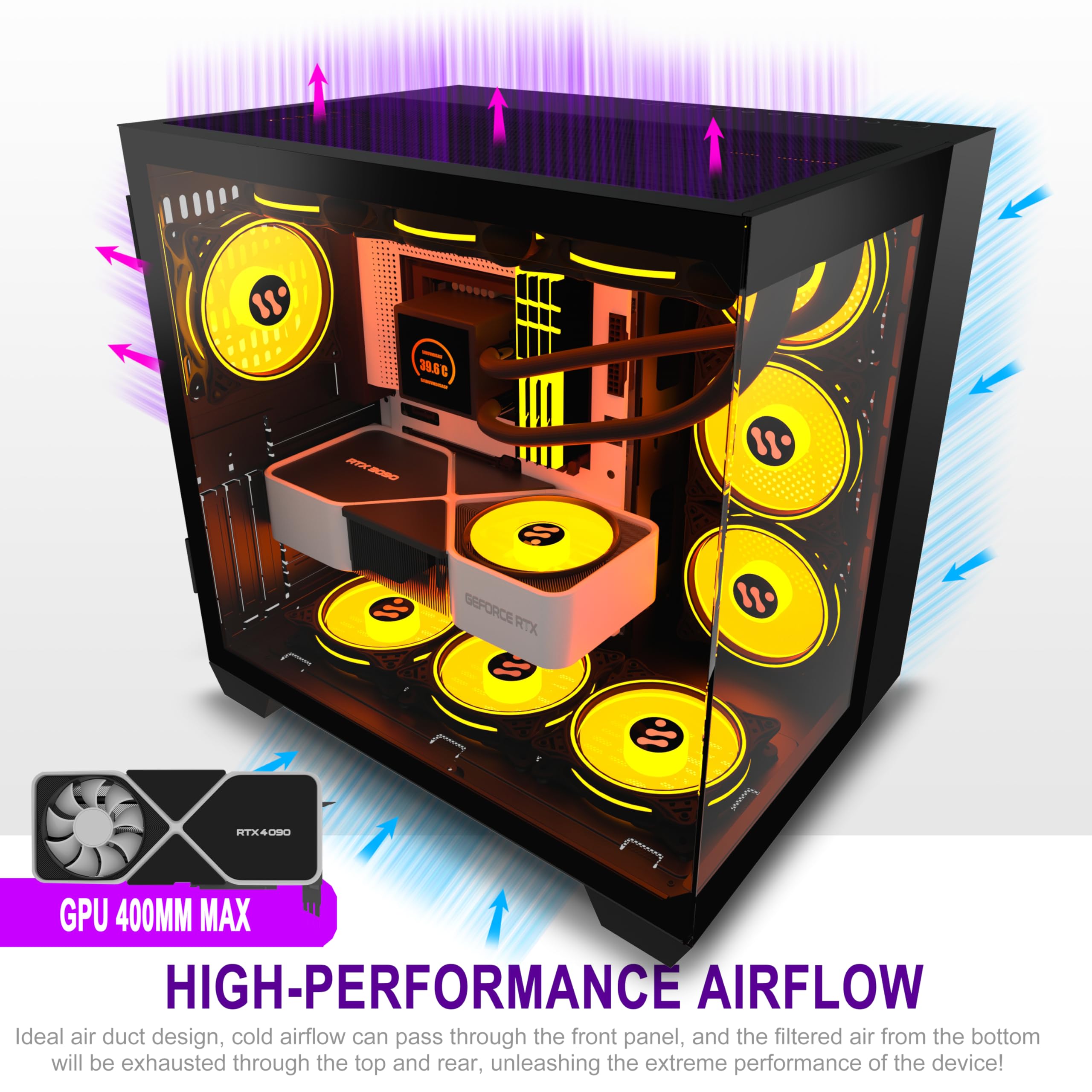 Mua PC CASE ATX Gaming PC Cases ，Mid-Tower USB 3.0 with Double Tempered Glass Full View Computer ...