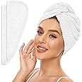 Amazon.com : SimpleField 2 Pack Microfiber Hair Towel Wrap for Women, Anti Frizz Quick Drying ...