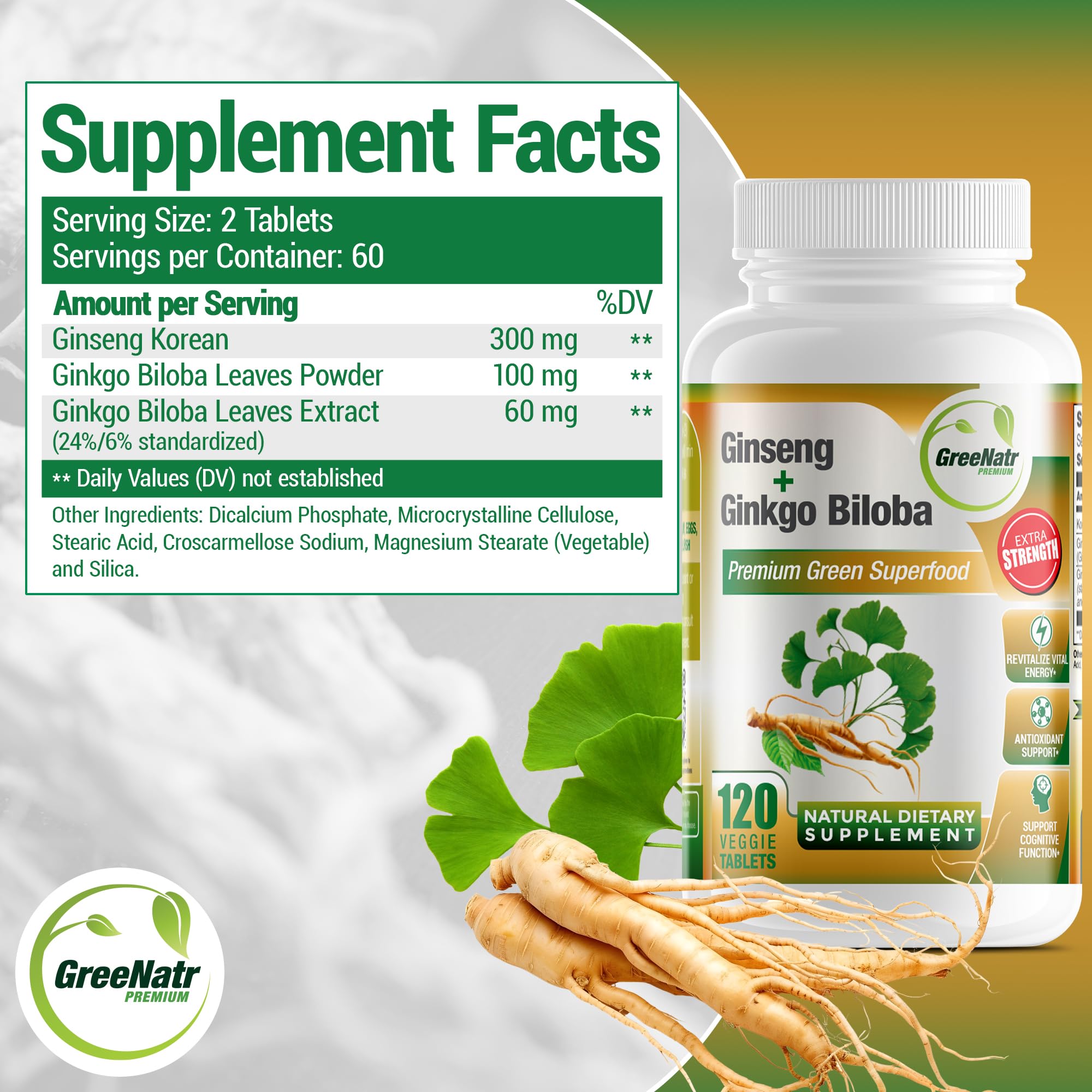 Mua Ginko Biloba & Panax Ginseng Supplement - Red Ginseng Brain ...