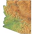 Amazon.com: Home Comforts Detailed Elevation map of Arizona State with ...