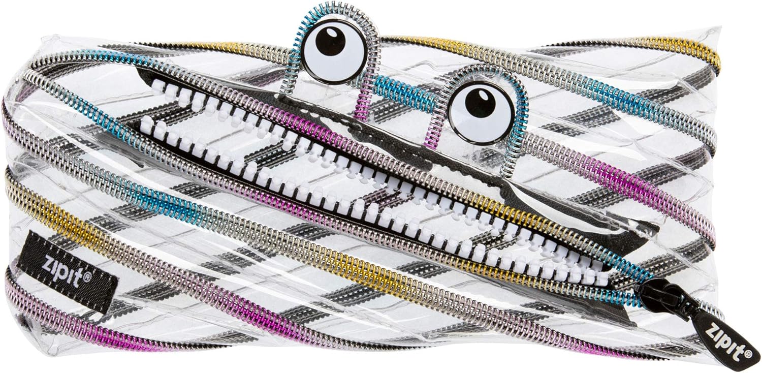 ZIPIT Monster Pencil Case, Clear Pencil Pouch, Holds Up to 30 Pens ...