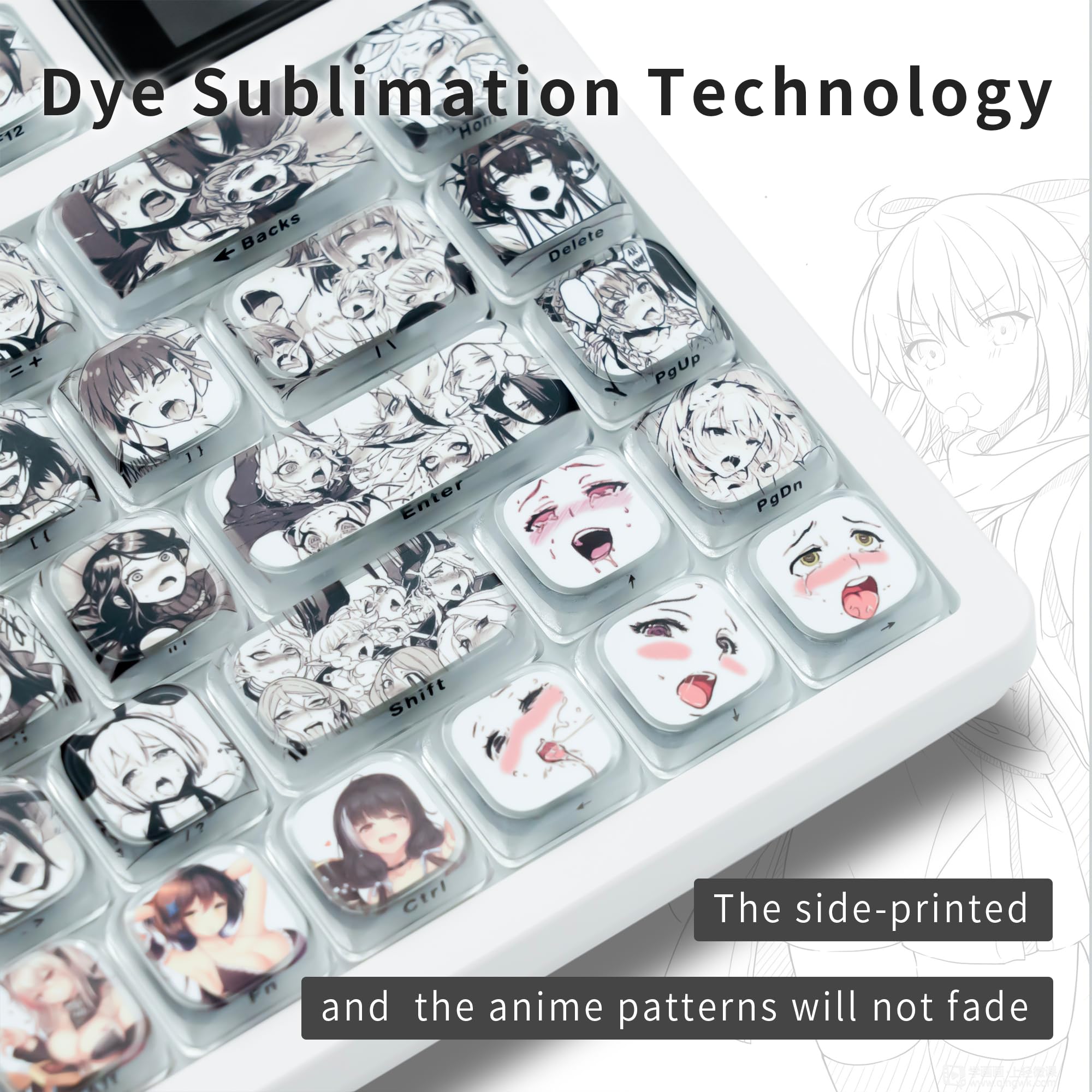 Low Profile Pudding PBT Keycaps Mechanical Keyboard Anime Pudding ...