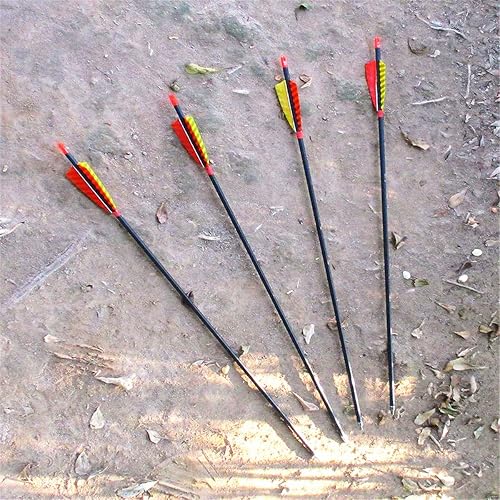 Compound Recurve Bow Arrows 12 Pack 31 Inch Carbon Arrows Spine 500 ...