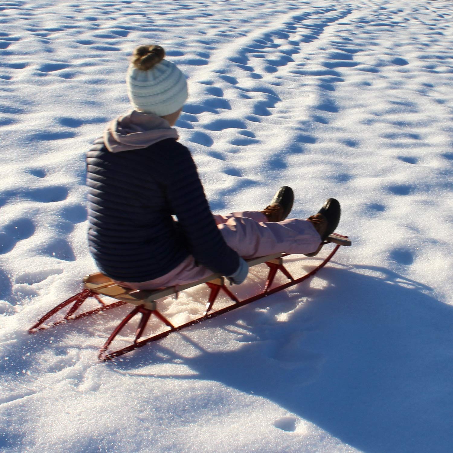 Flexible Flyer Large Steel Runner Sled. Metal Wood Steering Snow Slider ...