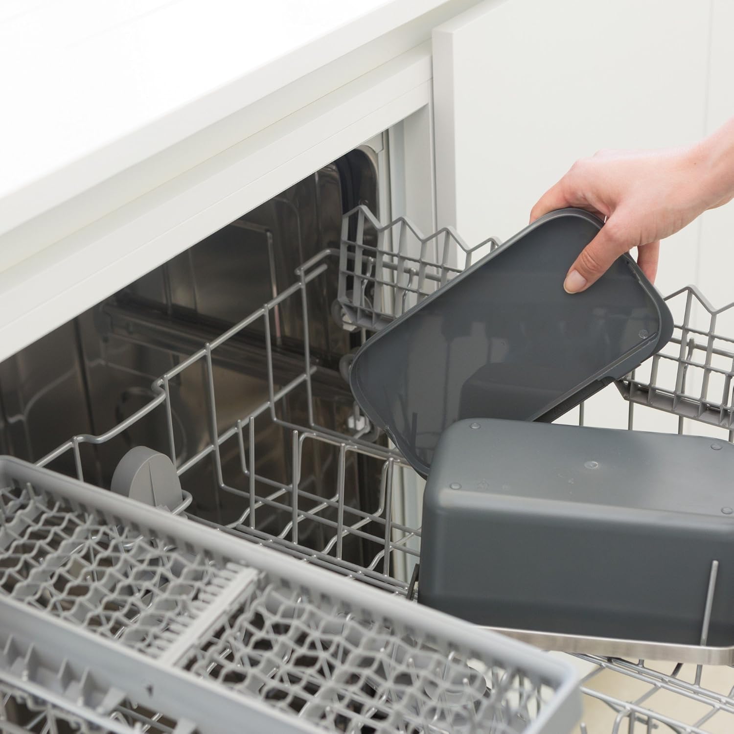 Brabantia 117541 Small Worktop Food Caddy with Handle – Dark Grey, 12.7 ...