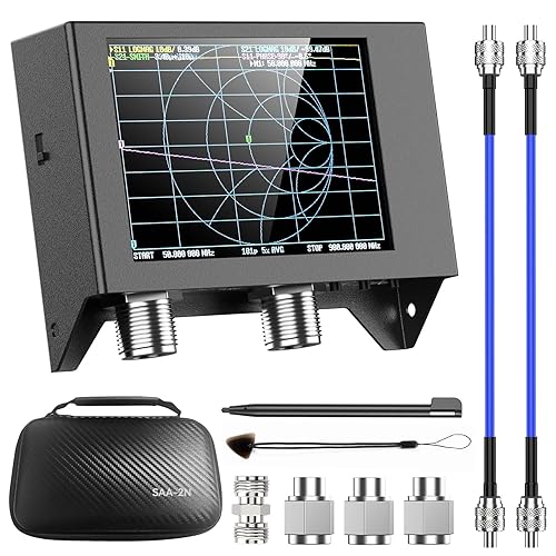 Seesii NanoVna SAA-2N VNA Antenna Analyzer, 50KHz -3GHz Vector Network Analyzer with Bag, 4 ...