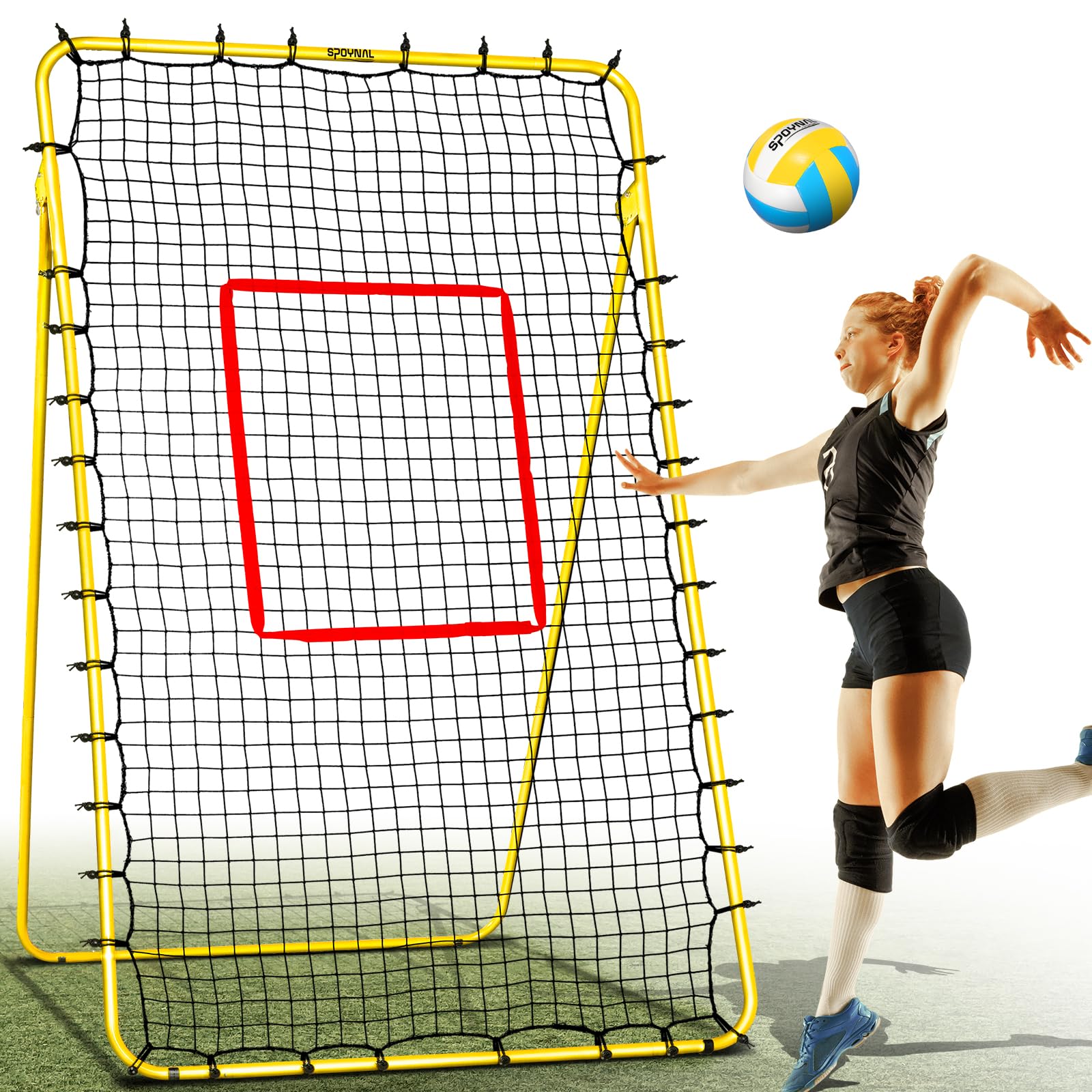 SPOYNAL Volleyball Rebounder Net, 4x7 ft Volleyball Training Equipment ...