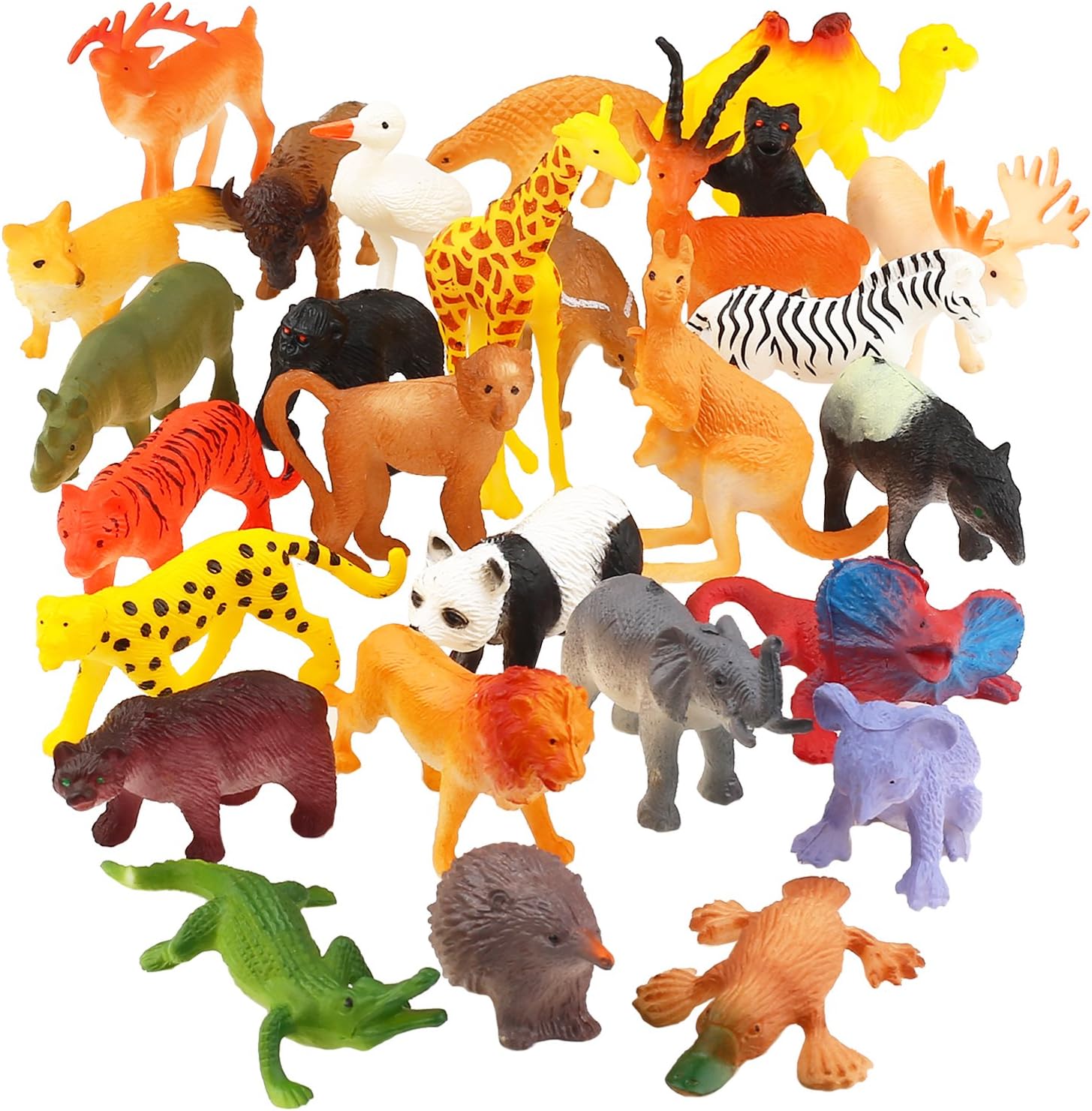 Animal Toy, 64 Pack Mini Wild Plastic Animals Models Toys Kit, Funcorn ...