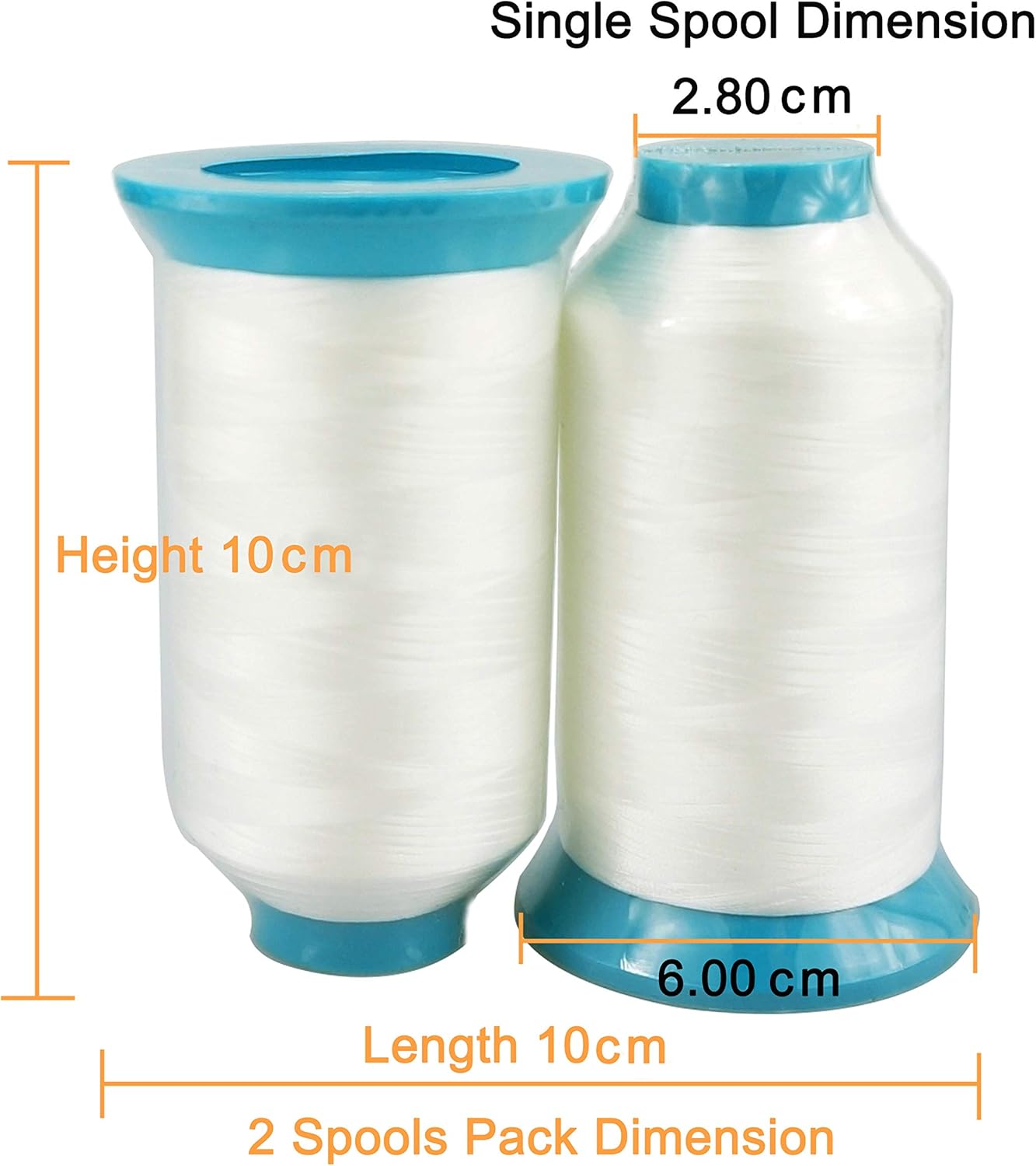 New brothread Set of 2 White Huge Spool 5000M (5500Y) Bobbin Thread for ...