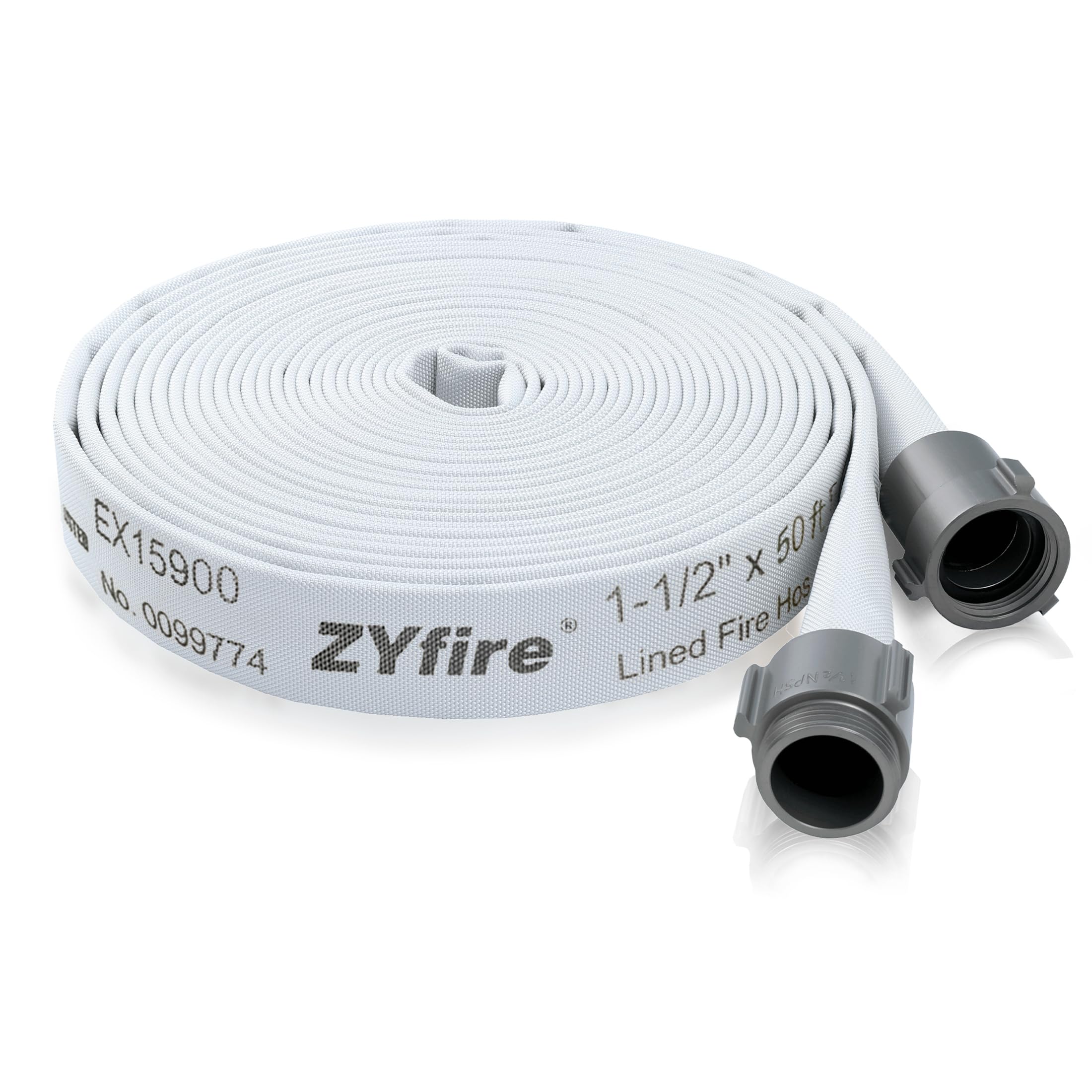 ZYfire Fire Hose - 1-1/2" ID x 50 FT Single Jacket EPDM Fire Hose ...