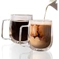 Amazon.com | Brod & Taylor Double-Wall Insulated Glass Coffee/Tea Mugs ...