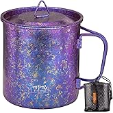Amazon.com: TiTo Titanium Cup Titanium Pot with Lid Ultralight Portable ...